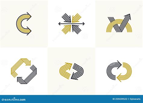 Arrow Vector Original Logos Set Isolated Pictogram Symbol Of Double Arrows Dynamic Signs