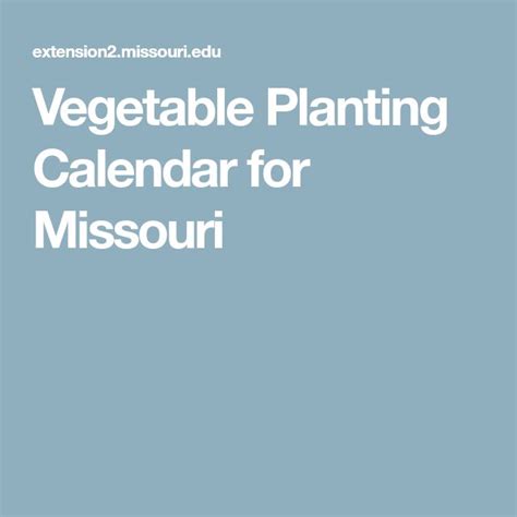 Missouri Vegetable Planting Calendar Printable Word Searches
