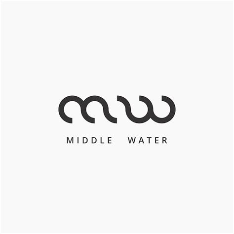 Letter Mw 최소 원형 로고 디자인 컨셉 프리미엄 벡터