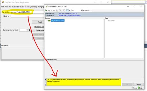 opc labs unable to connect with igs opc ua server opc labs online