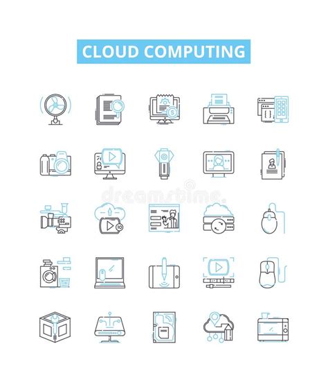 Cloud Computing Vector Line Icons Set Cloud Computing Storage