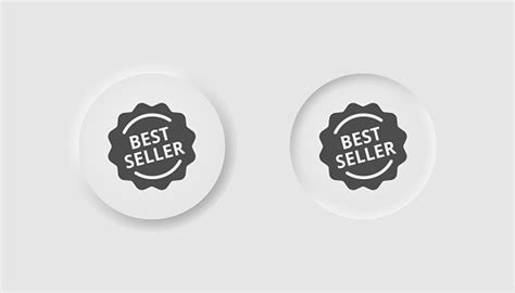 뉴모피즘 스타일의 베스트셀러 아이콘 비즈니스 아이콘 흰색 Ui Ux 1 위 기호입니다 판매 메달 수상 표지 책 제품에 대 한 스티커 뉴모픽 스타일 벡터 그림입니다 베스트셀러