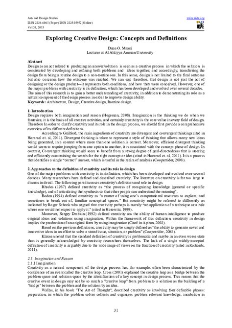 Pdf Exploring Creative Design Concepts And Definitions