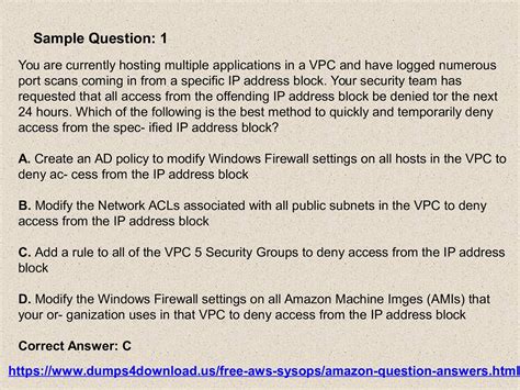 Amazon Aws Sysops Exam Dumps Question