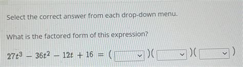 Solved Select The Correct Answer From Each Drop Down Menu What Is The