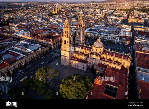 Aerial View Of The Cathedral And Historic Downtown Of Morelia