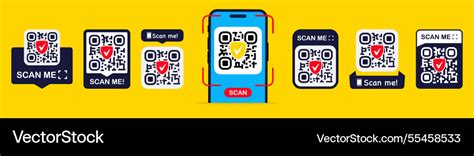 Qr Code Scan Icon Set Smartphone Scans Royalty Free Vector