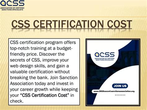 Ppt Sanctions Association Affordable Css Certification Cost For Your Web Developmen