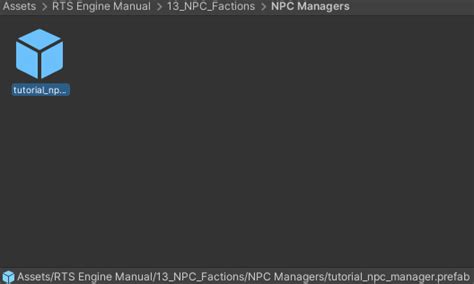 Create Npc Faction Type Unity Rts Engine Documentation