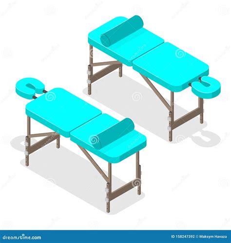 Illustration Of A Massage Table Isometric Style Stock Vector