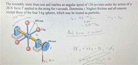 Solved The Assembly Starts From Rest And Reaches An Angular