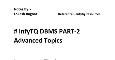Infytq Dbms Part 2pdf Docdroid