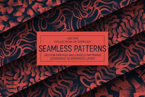 Vector Abstract Stippled Seamless Patterns Stock Vector Illustration Of Hipster Ripple 95216655