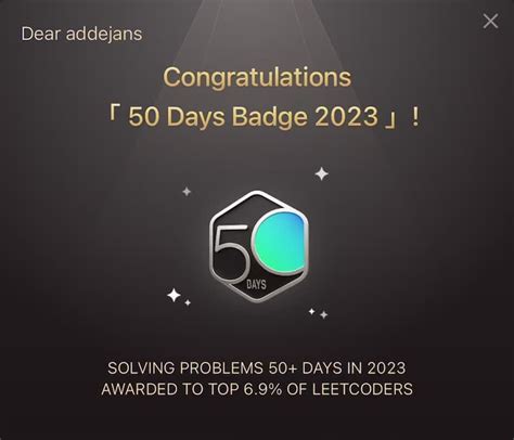 I Earned The Leetcode “solving Problems 50 Days” Badge Adam Dejans