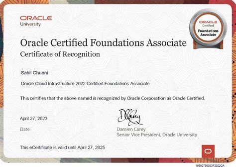 Sahil Chunni On Linkedin Cloud Oraclecloudinfrastructure Oracleuniversity Cloudpractitioner…
