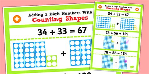 Year 2 Adding 2 2 Digit Numbers And Tens Using Counting Shapes