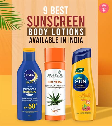 9 Best Sunscreen Body Lotions In India With Reviews Lotion