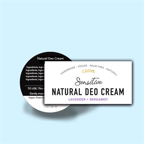 Natural Deodorant Printed Labels White Label Botanist