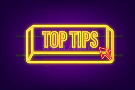 Push Button With Text Top Tips Vector Illustration Stock Vector