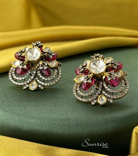 Victorian Earrings Antique Design Sunrise Silversmiths