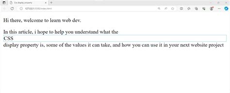 Css Display Property