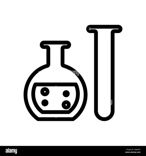 Laboratory Test Icon Set In Thin Line Outline Style And Linear Vector