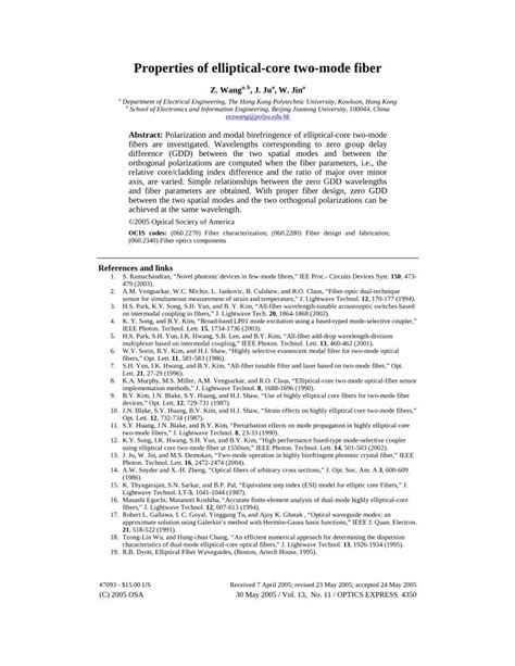 Pdf Properties Of Elliptical Core Two Mode Fiber Dokumentips
