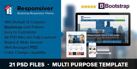 Responsiver Multipurpose Bootstrap PSD Template By Kamleshyadav ThemeForest
