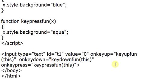 Keyboard Events In Javascript In Hindi By Anu Monga Youtube