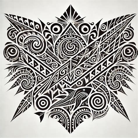 Polynesian Pattern With Manta Ray And Wave Symbols Tattoocrafters