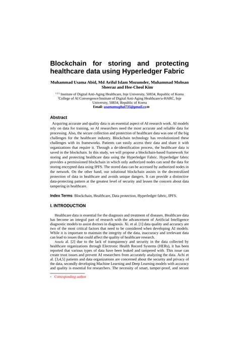 Pdf Blockchain For Storing And Protecting Healthcare Data Using