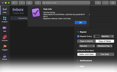 Omnifocus Repeating Tasks