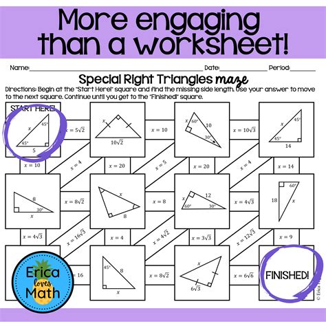 Free 30 60 90 Triangle Worksheet With Answers Download Free 30 60 90