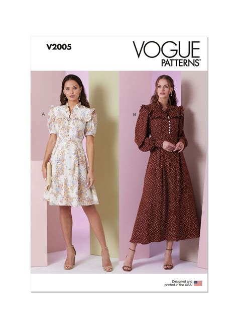 Vogue Patterns V2005 Misses Dress In Two Lengths With Sleeve