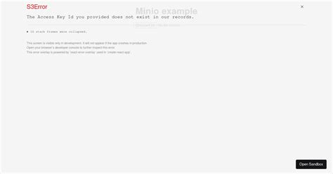 React Minio Js Example Forked Codesandbox