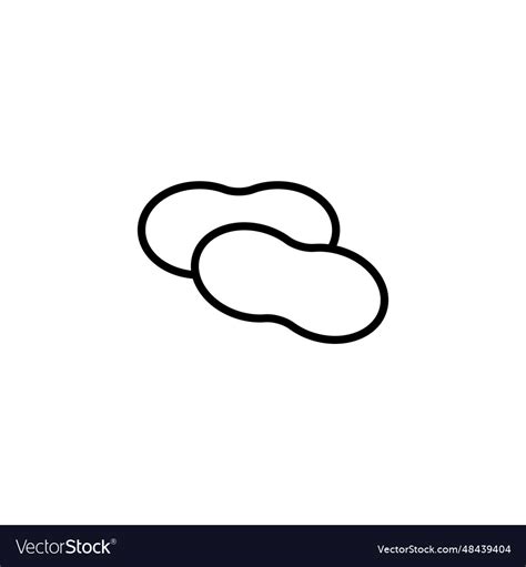 Peanut Icon Pea Nuts Snack Symbol Peanuts Sign Vector Image