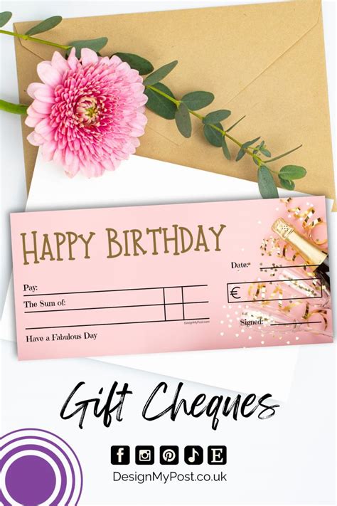Birthday T Cheque Plus Money Envelop Printable Blank Cheque In Pink