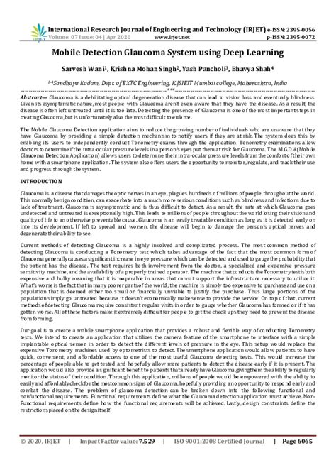 Pdf Irjet Mobile Detection Glaucoma System Using Deep Learning