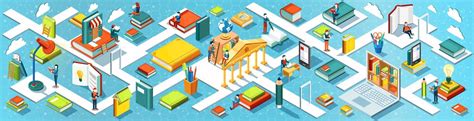 Isometric Library Perspective Vector Art Icons And Graphics For Free