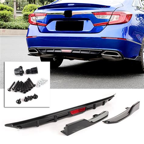 혼다 어코드 용 자동차 리어 범퍼 립 스포일러 윙 10th 2018 2019 3 개대 광택 블랙 Abs 수호자스타일링 몰딩 Aliexpress