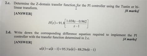 q2 a proportional integral pi feedback