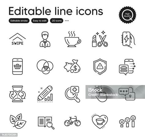 비즈니스 개요 아이콘 집합입니다 사업가 러브 커피 및 스마트 폰 구매 요소로 아이콘이 포함되어 있습니다 벡터 개발에 대한 스톡 벡터 아트 및 기타 이미지 Istock