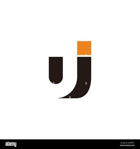 Letter Uj Simple Colorful Geometric Logo Vector Stock Vector Image