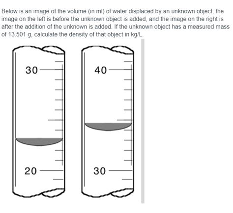 Solved Below Is An Image Of The Volume In Ml Of Water Chegg Com
