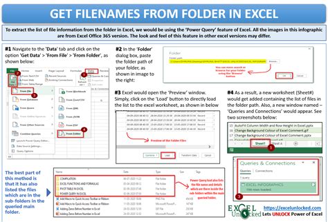 how to get all filenames in folder in excel excel unlocked