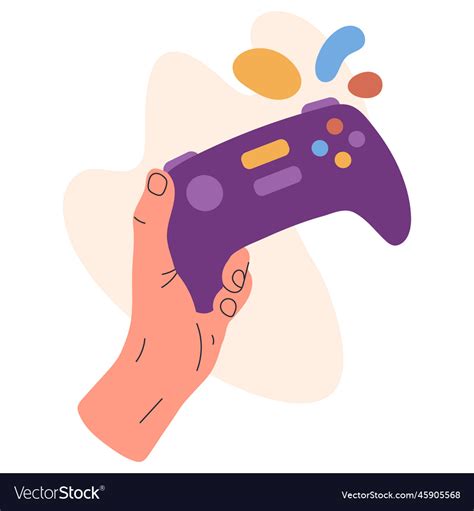 Cartoon Hand Holding Joystick Video Game Device Vector Image