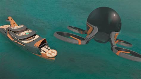 This Futuristic Superyacht Comes Complete With A 4 Person Drone Taxi
