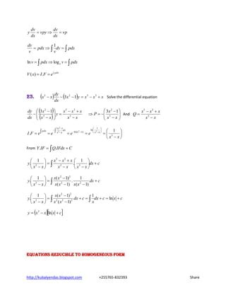 SOLVED DIFFERENTIAL EQUATIONS PDF