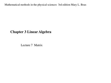 PPT Chapter 3 Linear Algebra PowerPoint Presentation Free Download ID 6145307