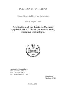 Application Of The Logic In Memory Approach To A RISC V Processor Using Emerging Technologies